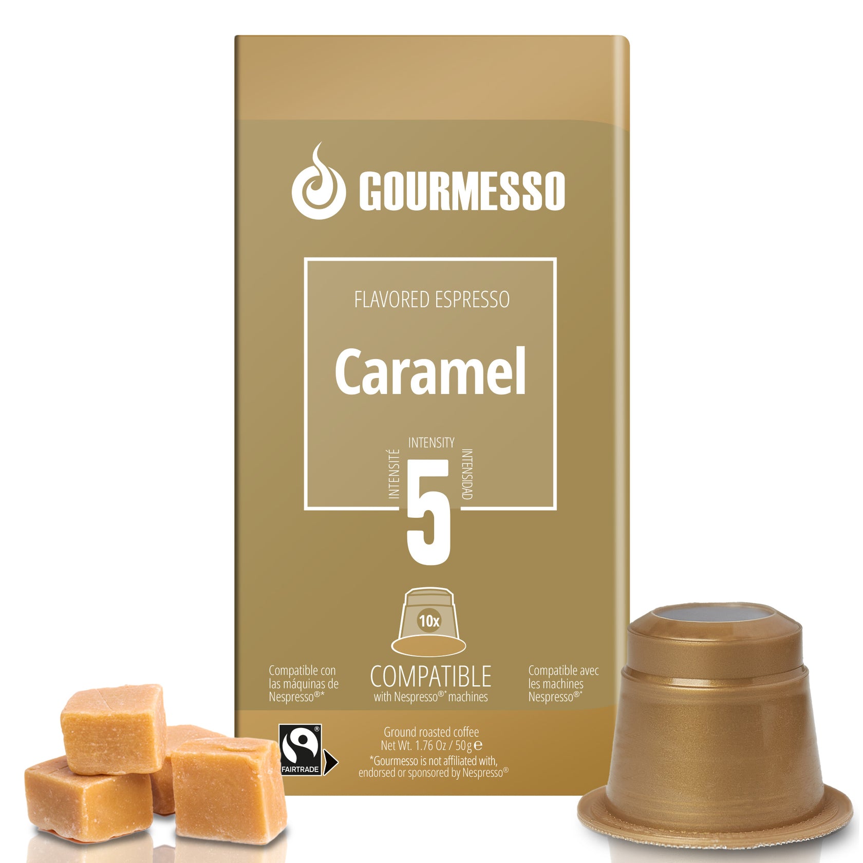 Caramel- Caramello Flavored Coffee Capsules for Nespresso Machines ...